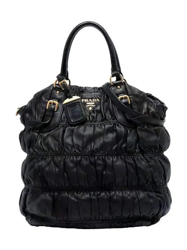 Prada Nappa Gaufre Satchel - Black