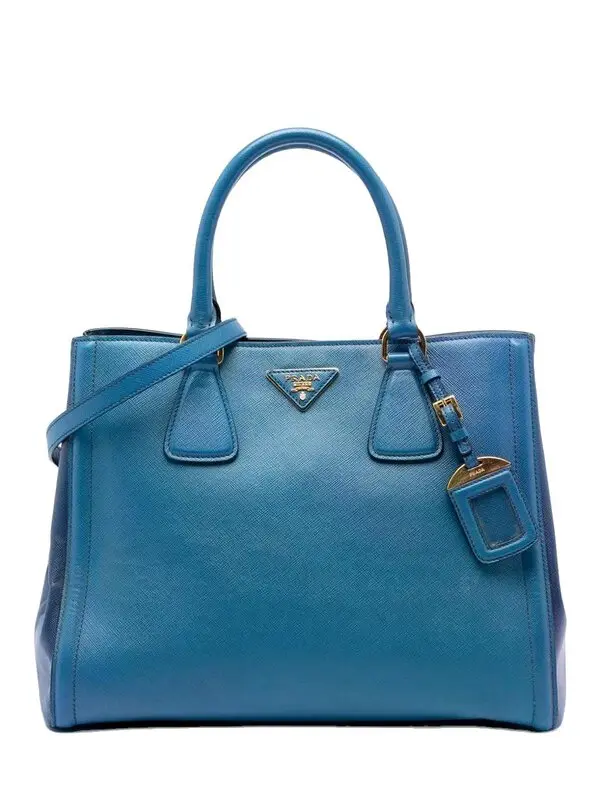Prada Saffiano Lux Galleria Satchel - Blue