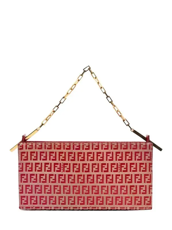 Fendi 2000-2010 Zucchino Canvas Handbag - Red