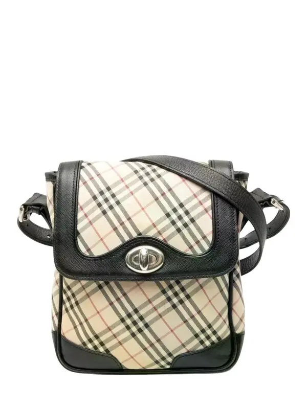 Burberry Nova Check Canvas Crossbody Bag - Black