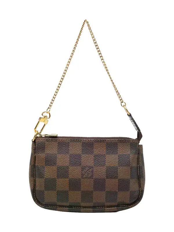 LOUIS VUITTON 2008 Damier Ebene Mini Pochette Accessoires Pouch - Brown