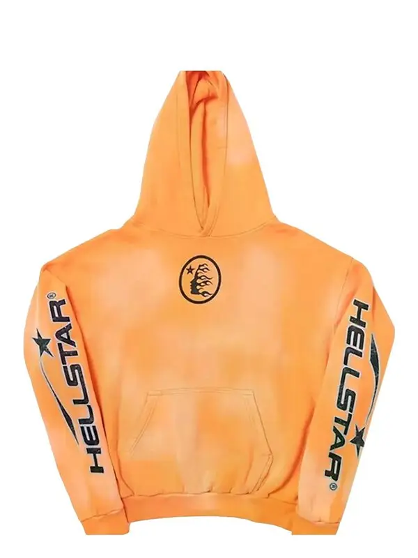 HELLSTAR Logo Hooded T-shirt - Orange