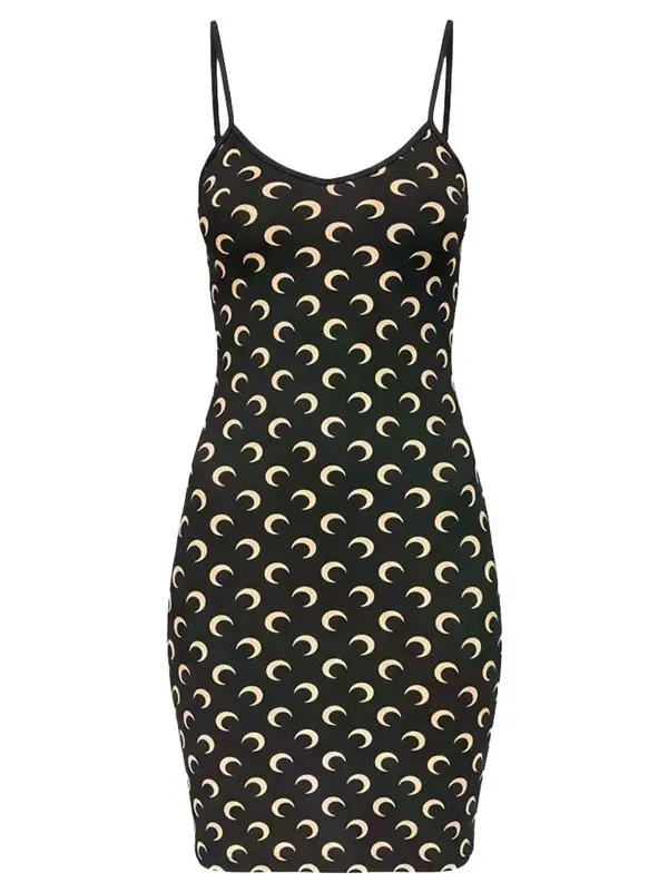 MARINE SERRE Moon-print Mini Dress - Black