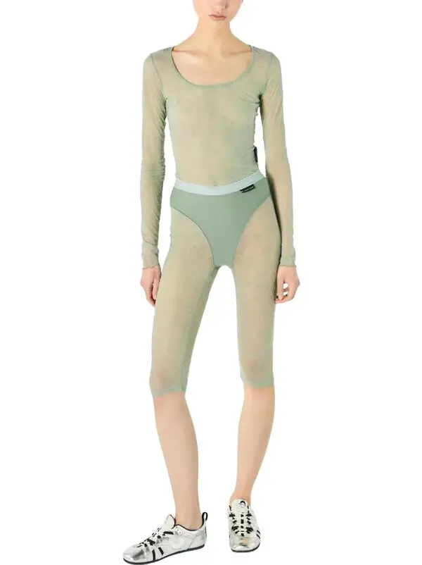 MARINE SERRE Moonogram Sheer T-shirt - Green