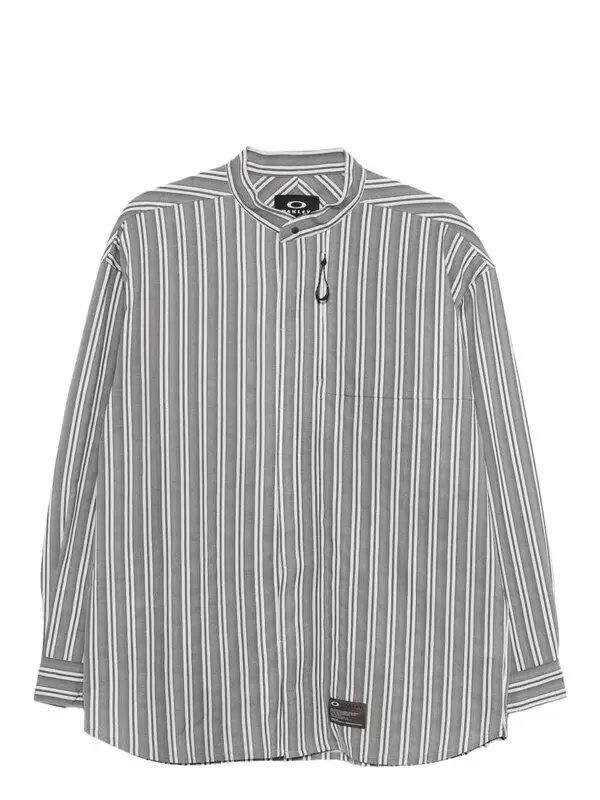 Oakley Striped Band-collar Shirt - Grey