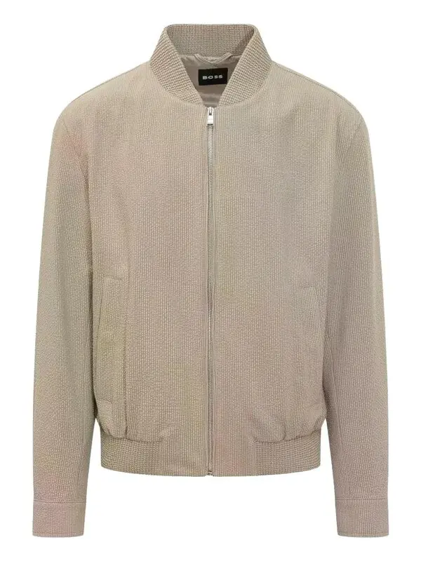BOSS Zip-up Bomber Jacket - Neutrals