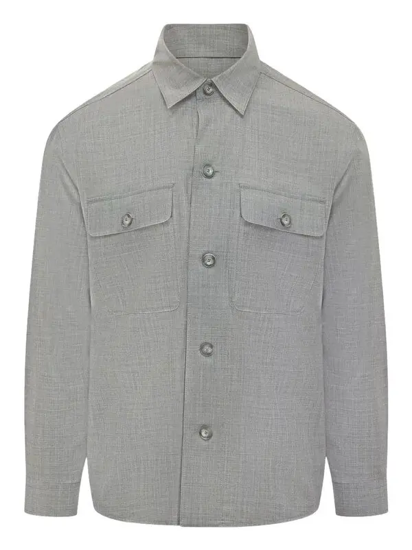 BOSS Patch-pocket Overshirt - Grey