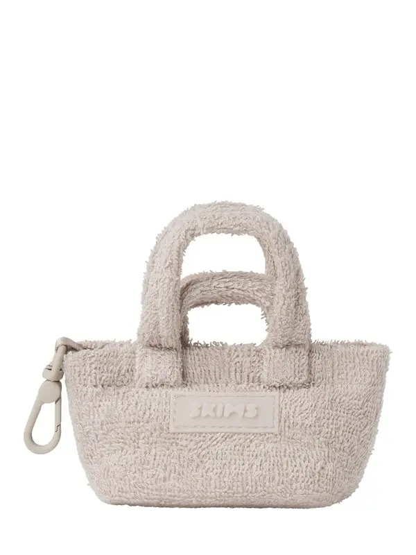 SKIMS Terry Micro Tote Keychain - Stone