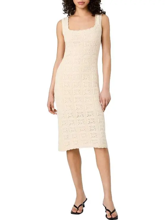 French Connection Nellis Stitch Sleeveless Body-con Dress - Ecru