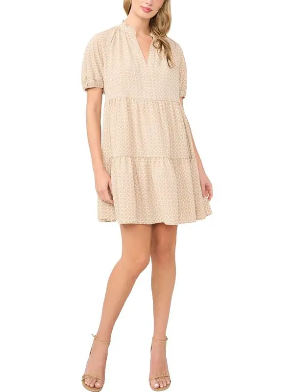 CECE DUPRAZ Geometric Print Babydoll Dress - Birch