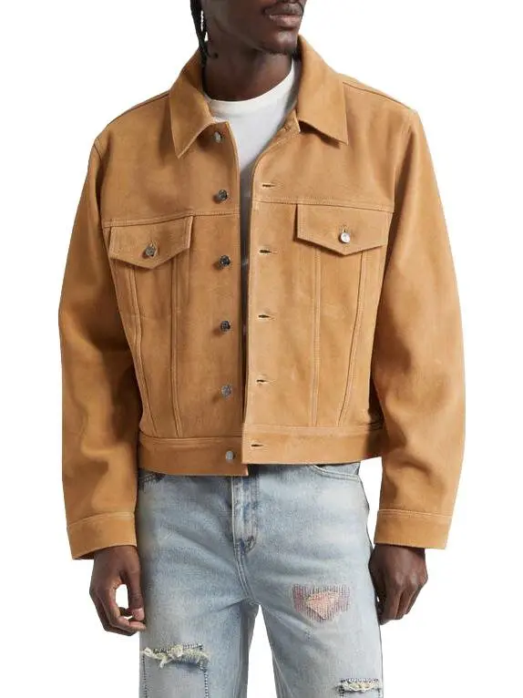 MIDNIGHT RODEO 1968 Suede Trucker Jacket - Tan