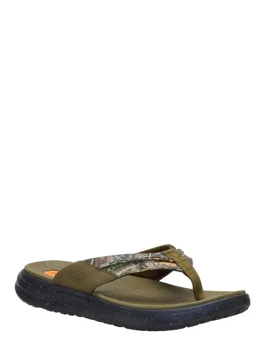 HEY DUDE Finn Realtree Flip Flop - Green