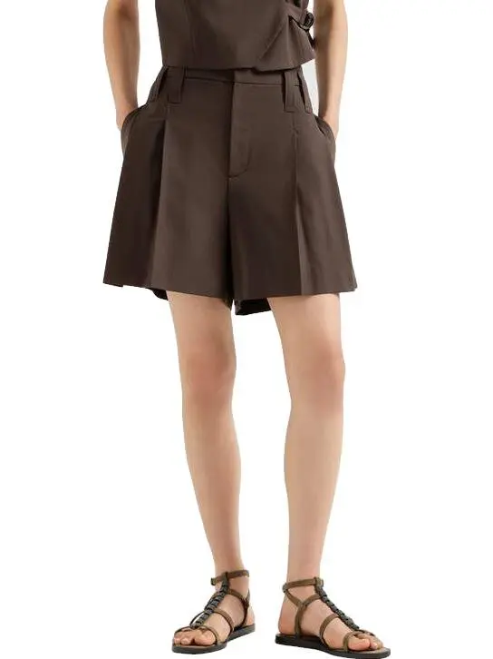 Brunello Cucinelli Formal Short With Monili - Cocoa
