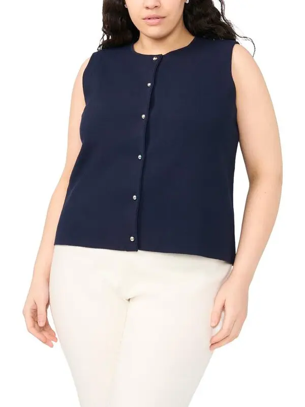 Halogen Knit Button Vest - Baritone Blue