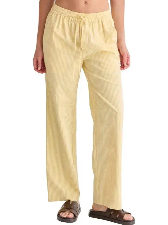 CRESCENT Textured Striped Drawstring Pants - Yellow