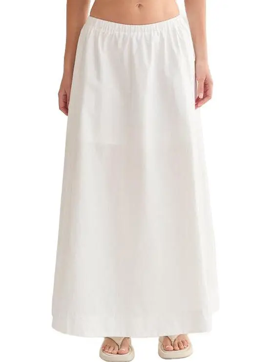 CRESCENT Gathered Poplin Maxi Skirt - White