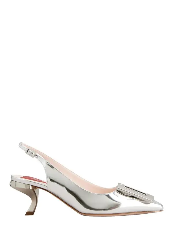 ROGER VIVIER Virgule Slingback Pumps - Argento