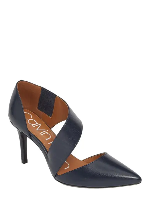 Calvin Klein Gella Pointed Toe Pump - Navy Leather
