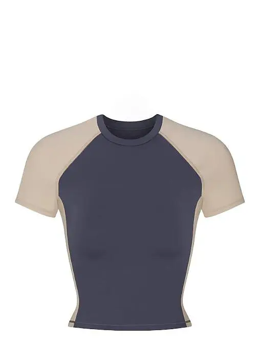 NIKESKIMS Matte Shine Cropped Baby Tee Training Top - Deep Royal/stone