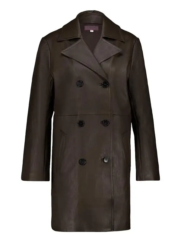 Stouls Lucia Lambskin Leather Coat - Brown