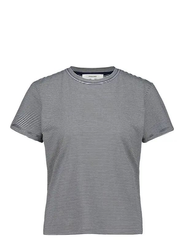 FRAME Striped Cotton Crewneck T-shirt - Blue