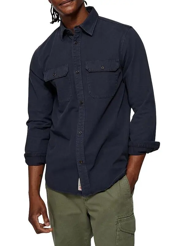 AUBIN Normanby Button Up Shirt - Navy