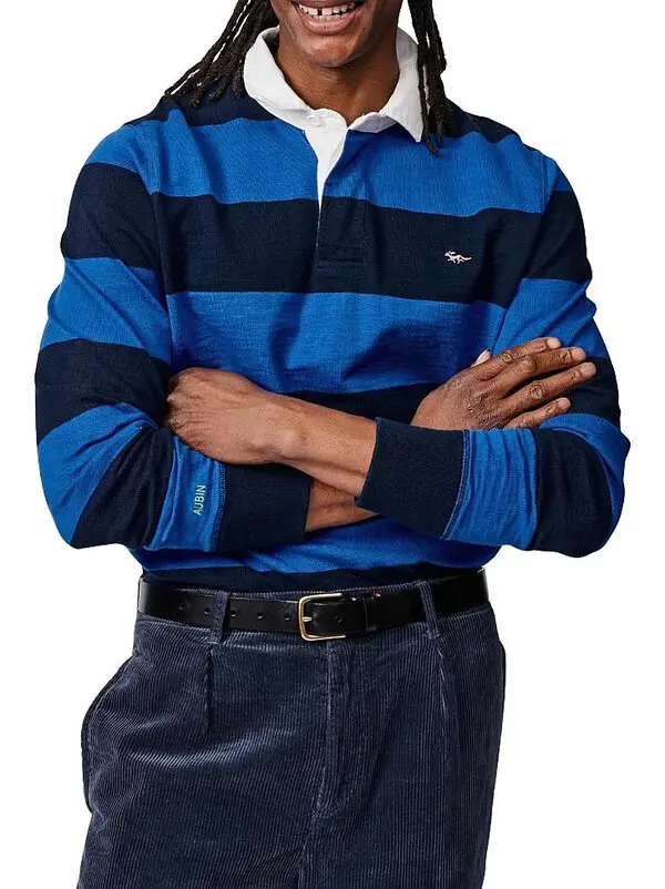 Aubin Irnham Long Sleeve Collared Rugby Shirt - Navy/cobalt