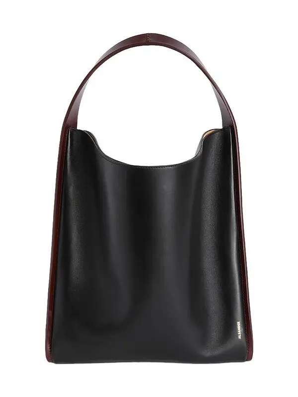 JIL SANDER Pivot Medium Leather Tote Bag - Black