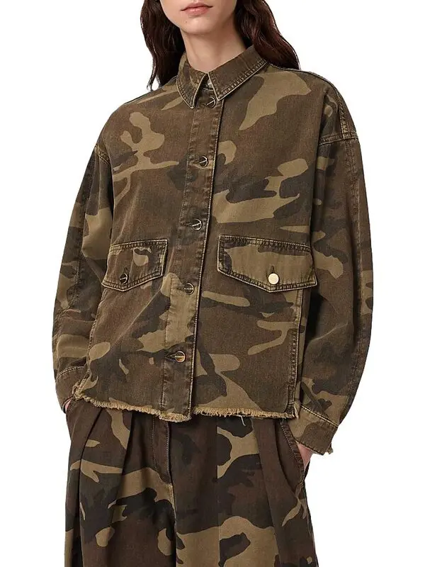 ALLSAINTS Hettie Camo Shacket - Camo Green