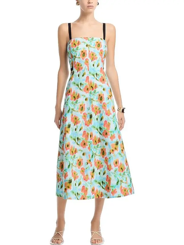 Tanya Taylor Tavia Printed Cotton Dress - Powder Blue Multi