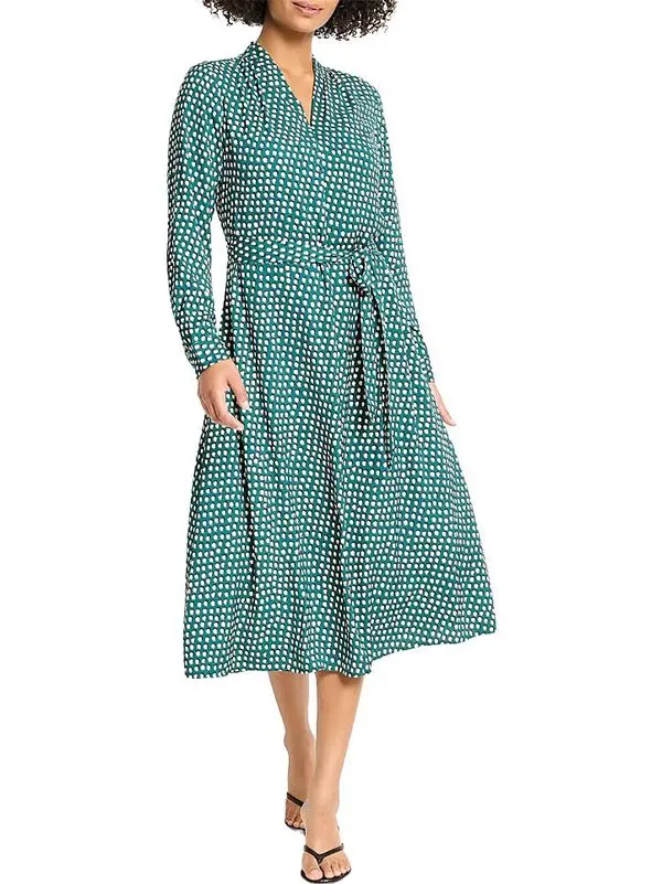 NIC+ZOE Shadow Dot Olivia Dress - Green Multi