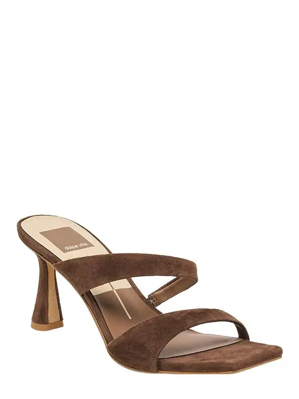 Dolce Vita Icelyn Strappy Sandals - Dark Brown Suede