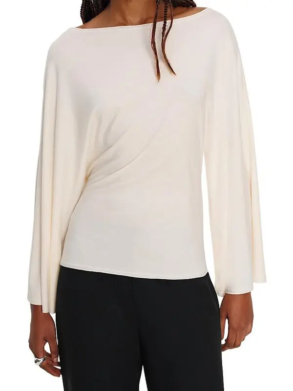 REFORMATION Avery Long Sleeve Knit Top - Fior Di Latte