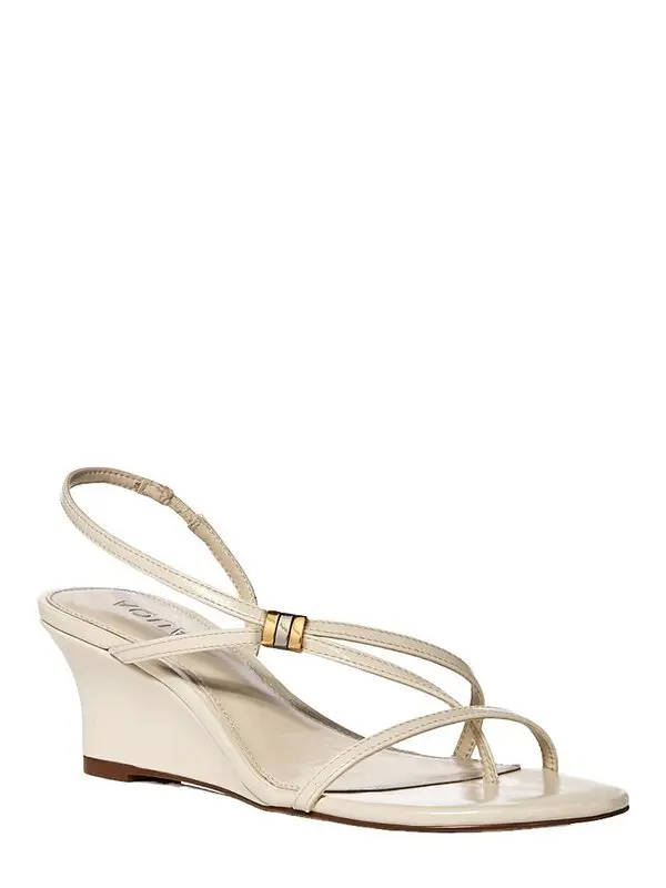 Aqua Zoya Wedge Heel Sandals - Bone