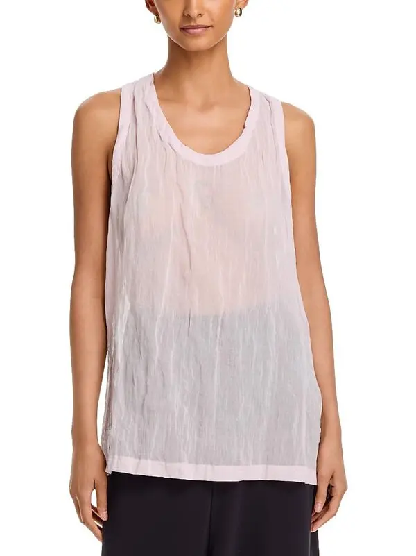 TOTEME Crinkled Cotton And Metal Yarn Blend Tank - Bloom