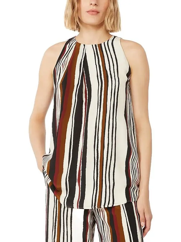 Max Mara Mstancora Silk Crepe De Chine Top - Brick Red
