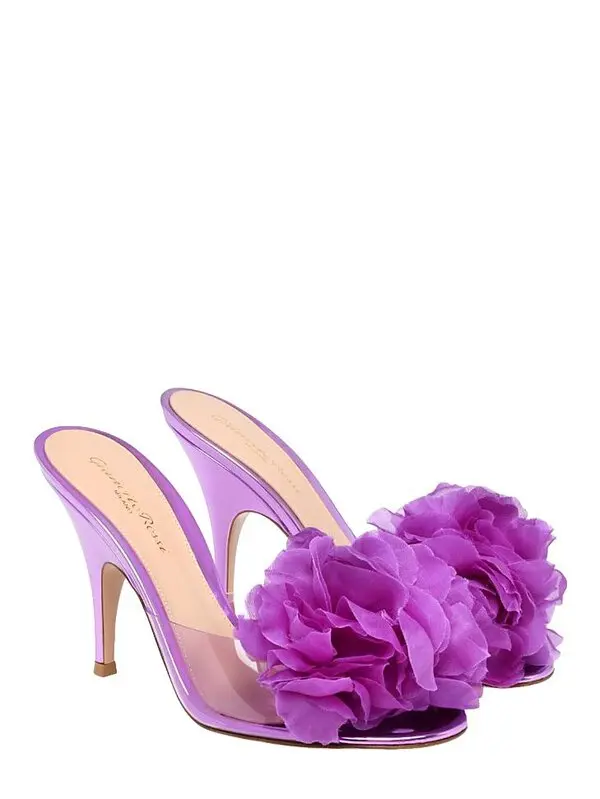 GIANVITO ROSSI Igea Mules - Purple See-through Plexi