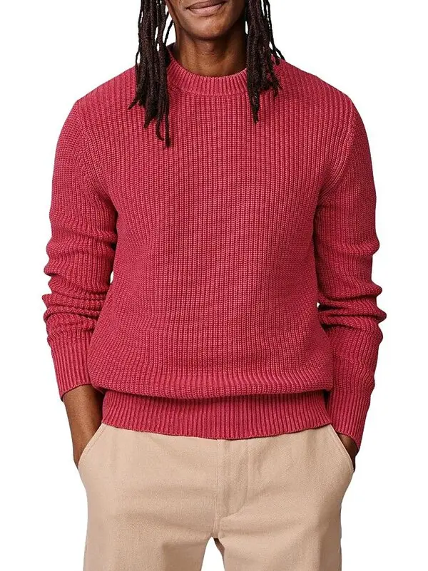 AUBIN Martin Ribbed Crew Neck Sweater - Pink