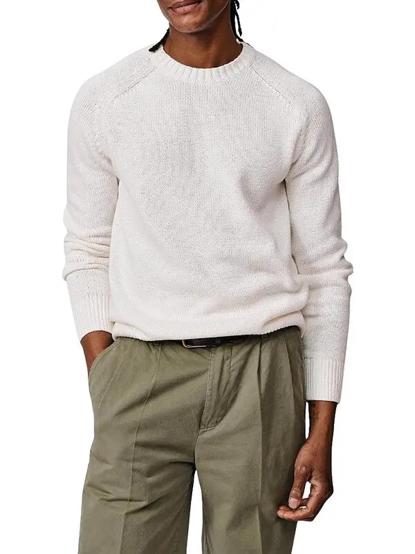 Aubin Lacey Cotton Linen Crew Neck Jumper - Ecru