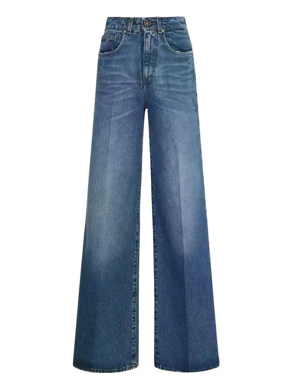John Richmond Wide-leg Cotton Jeans - Blue