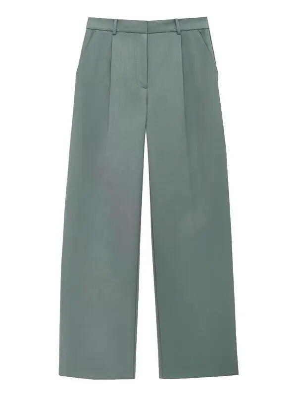 ANINE BING Trent Pleated Trousers - Green