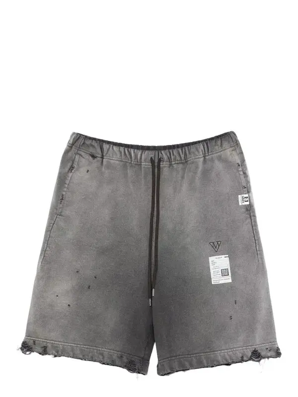 Mihara Yasuhiro Drawstring Frayed Hem Shorts - Grey