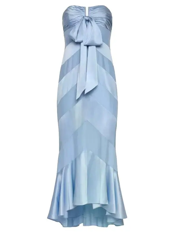 Cinq À Sept Bow Strapless Dress - Blue
