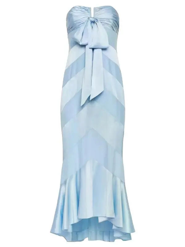 Cinq À Sept Bow Strapless Dress - Blue