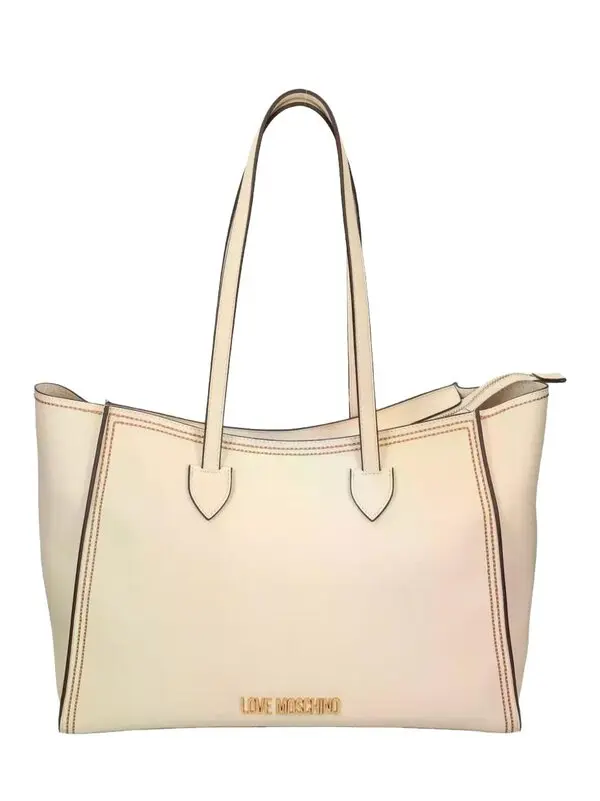 Moschino Logo-plaque Tote Bag - Neutrals