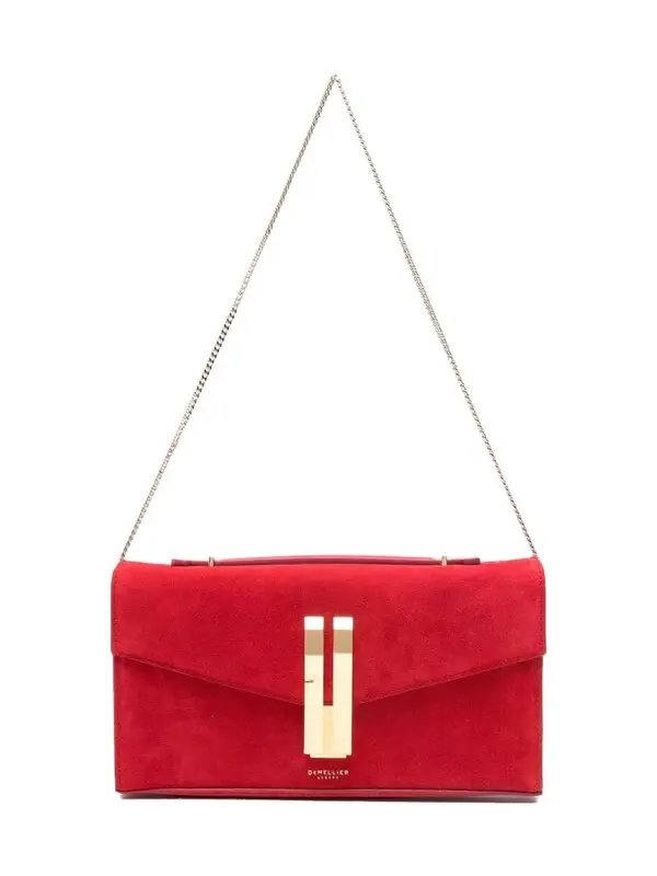 DEMELLIER Vancouver Chain Suede Clutch Bag - Red