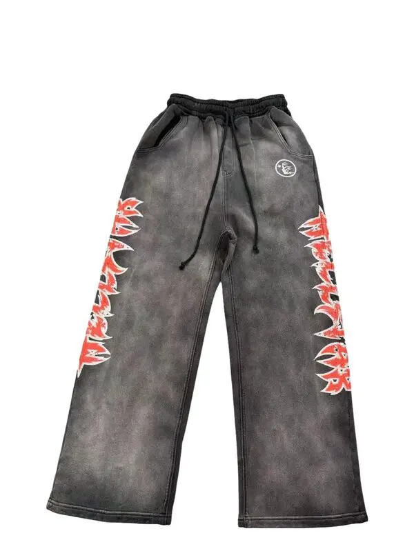HELLSTAR Stadium Stars Shine Graffiti Black Track Pants - Grey