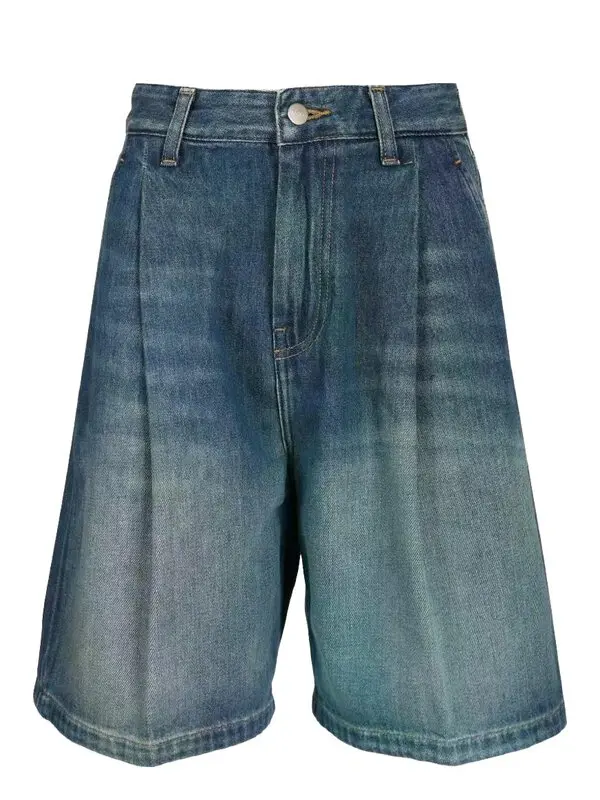 Carhartt Work In Progress Alta Denim Pleated Shorts - Blue
