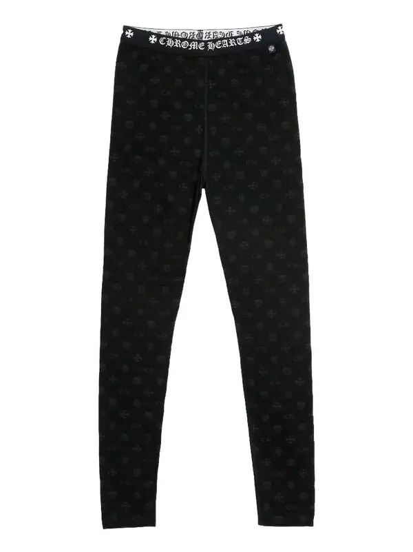Chrome Hearts Logo Detail Leggings - Black