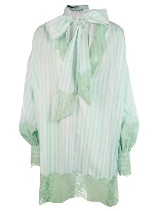 LES FILLES D'EVA Striped Lace Dress - Green